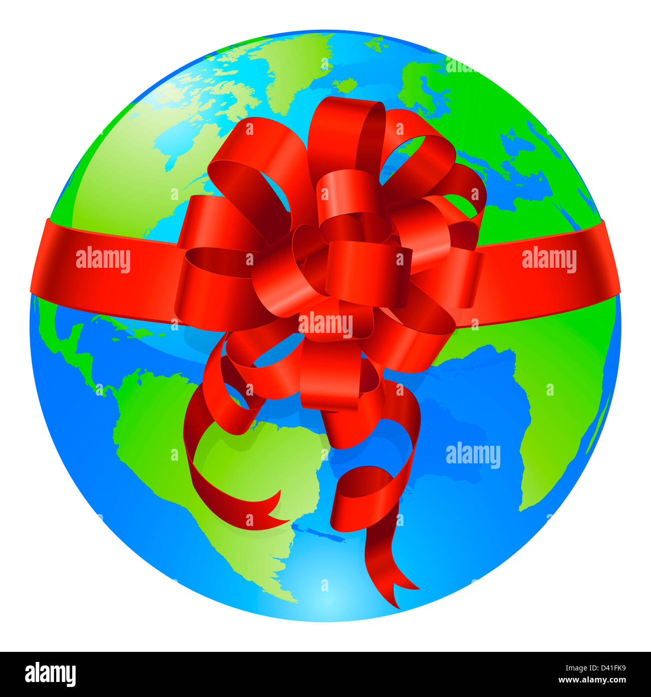 Gift globe sphere ribbon hi-res stock photography and images - Alamy