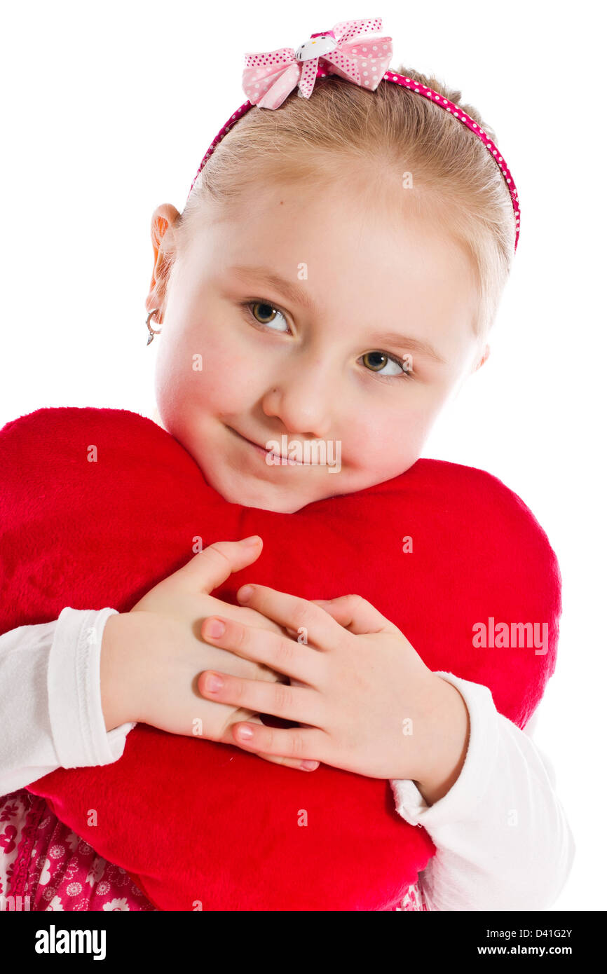 beautiful little girl with heart Stock Photo - Alamy