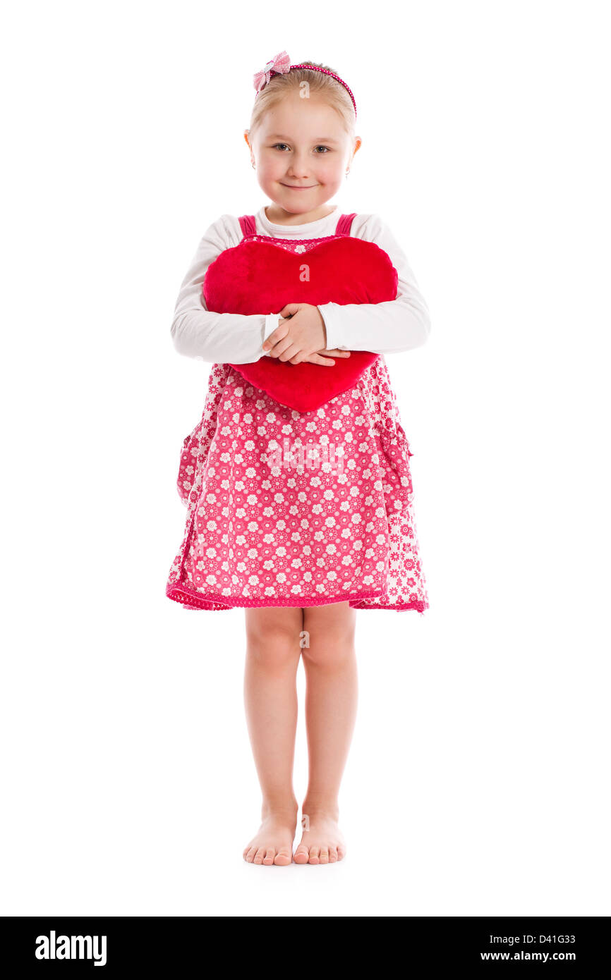beautiful little girl with heart Stock Photo - Alamy