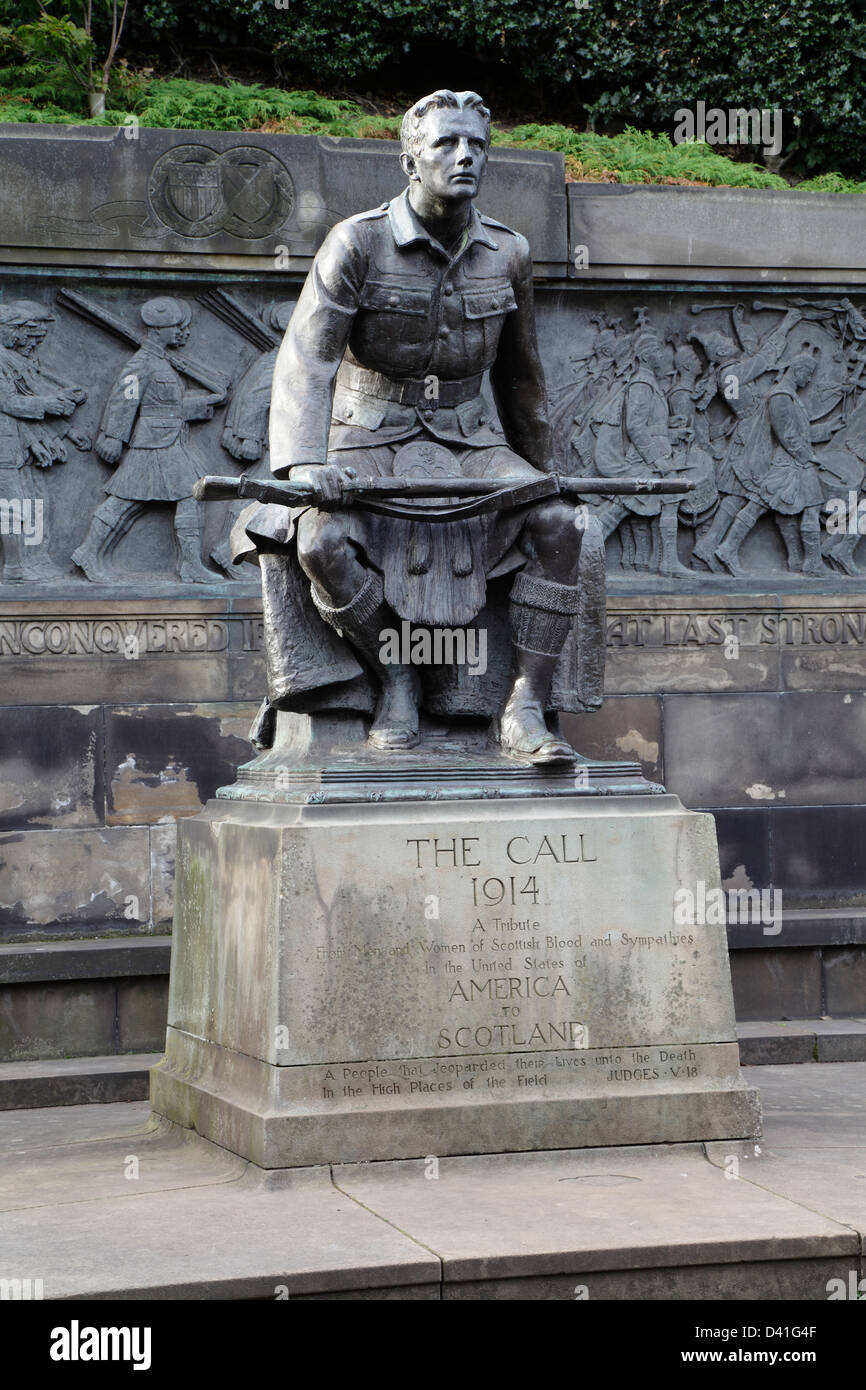 Detail of the Scottish American War Memorial in West Princes Street ...