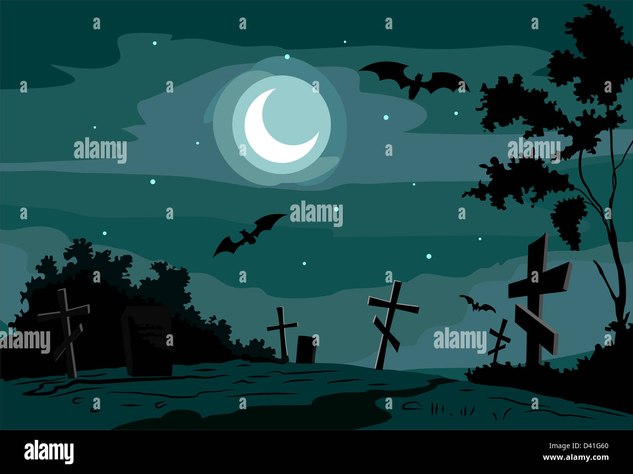 Cross cemetery night hi-res stock photography and images - Alamy