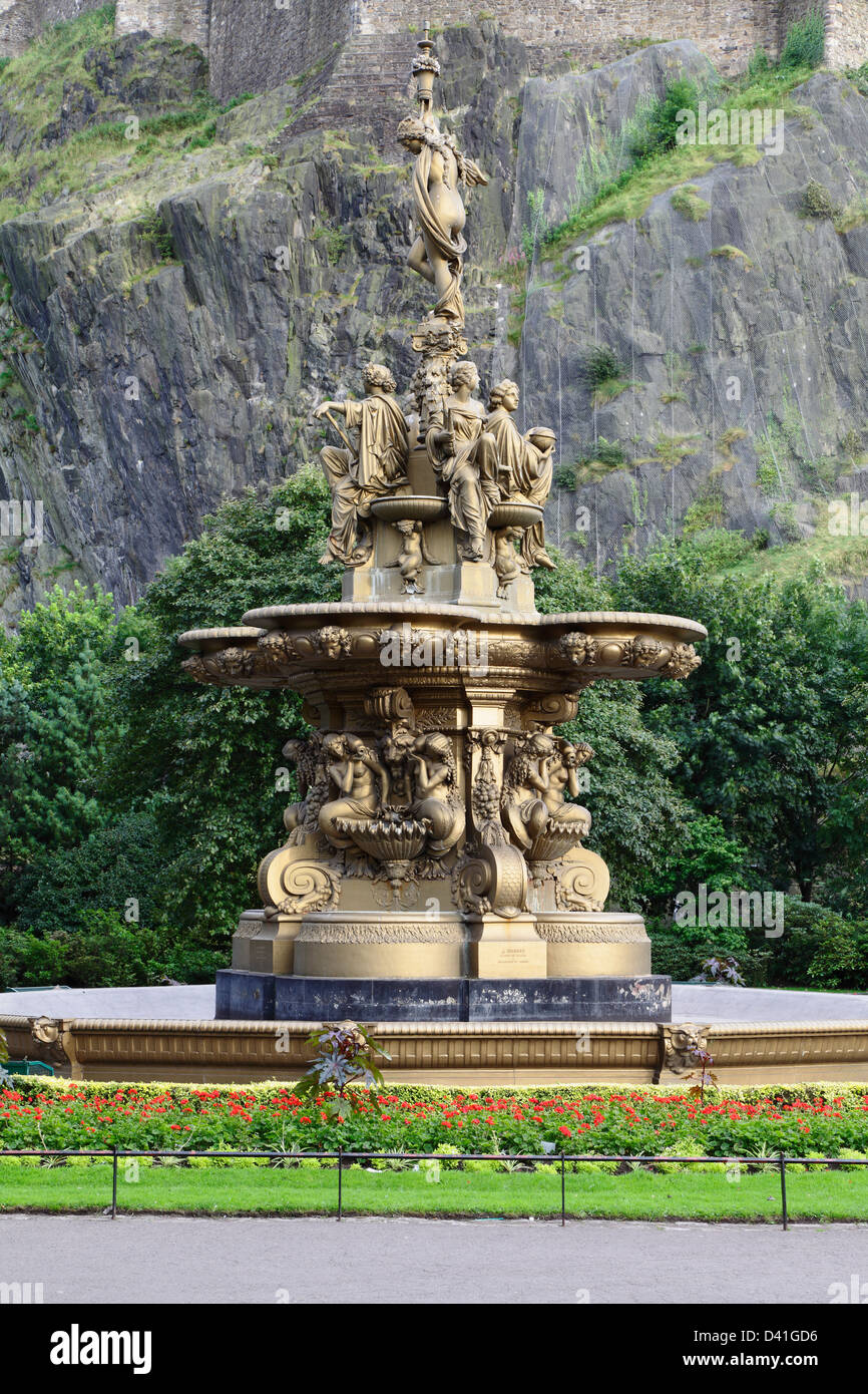 The Ross Fountain in West Princes Street Gardens in Edinburgh city ...