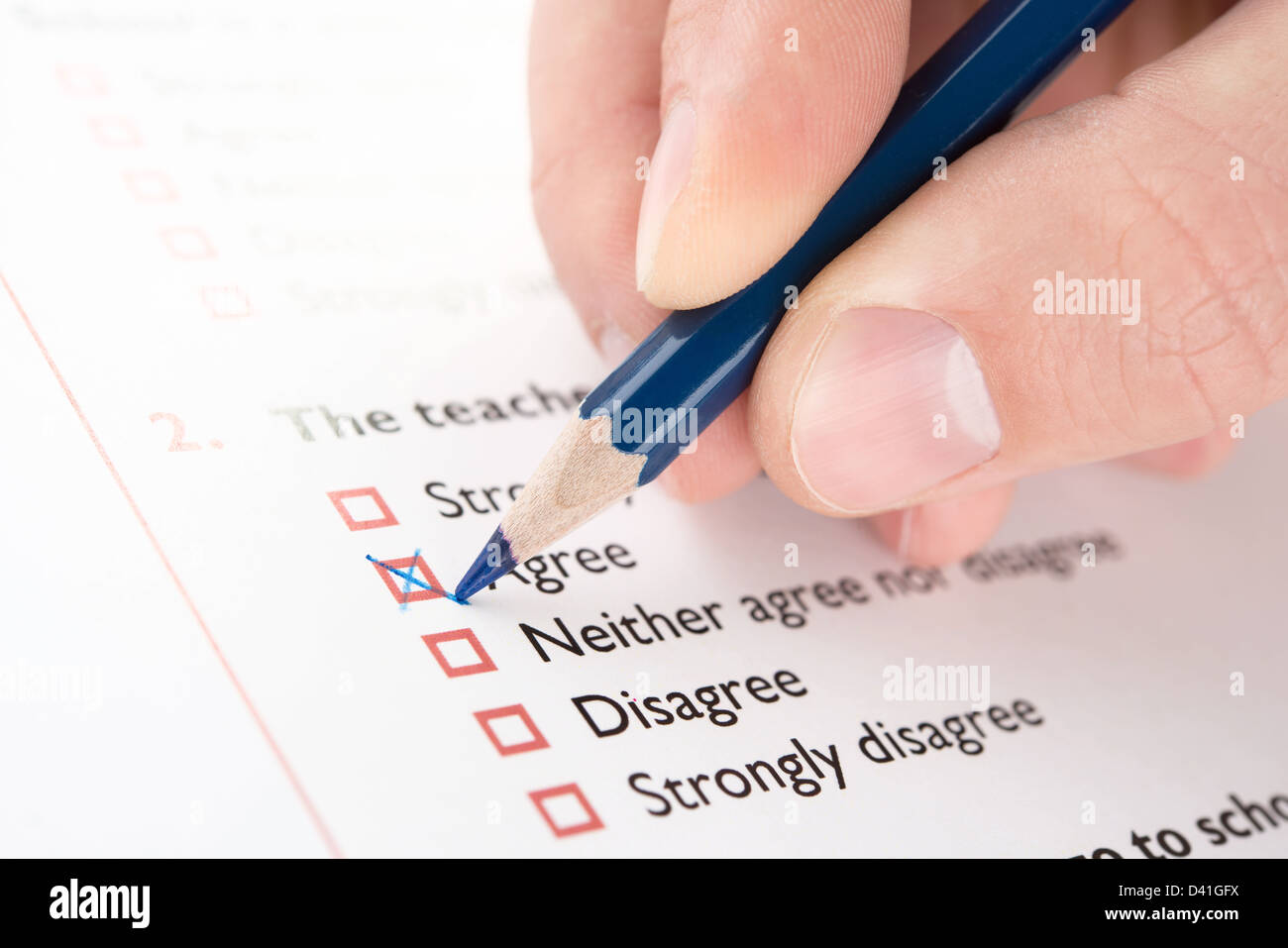 Filling "Agree" checkbox of questionnaire Stock Photo - Alamy