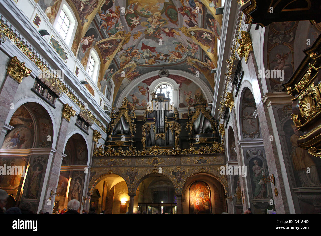 The fresco by Giuglio Quaglio on the ceiling of the Cathedral of Saint ...