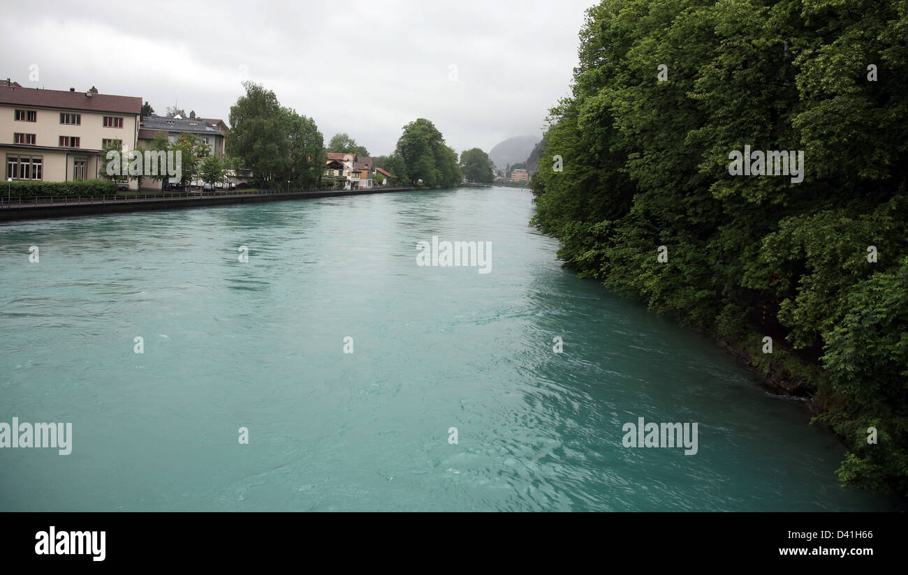 Alpine river in Interlaken Switzerland Stock Photo - Alamy