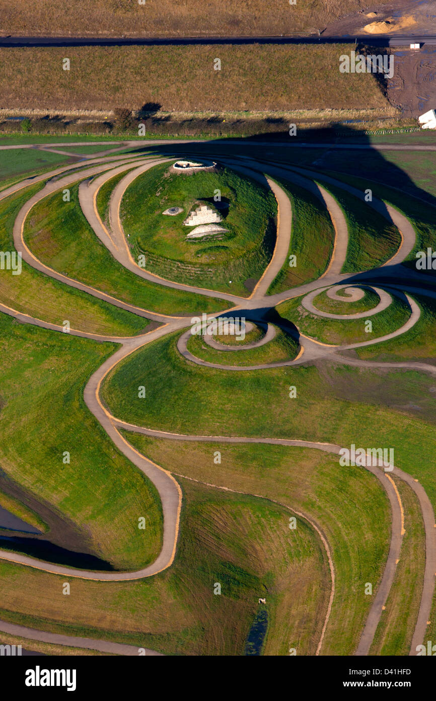 Aerial view of Northumberlandia, near Cramlington in Northumberland ...
