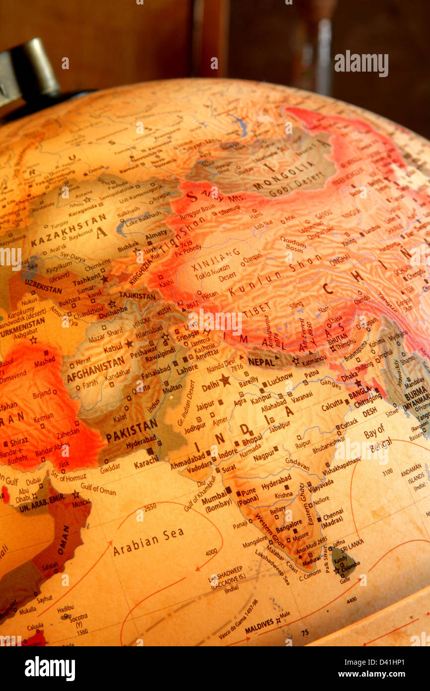 Asia on the globe Stock Photo - Alamy