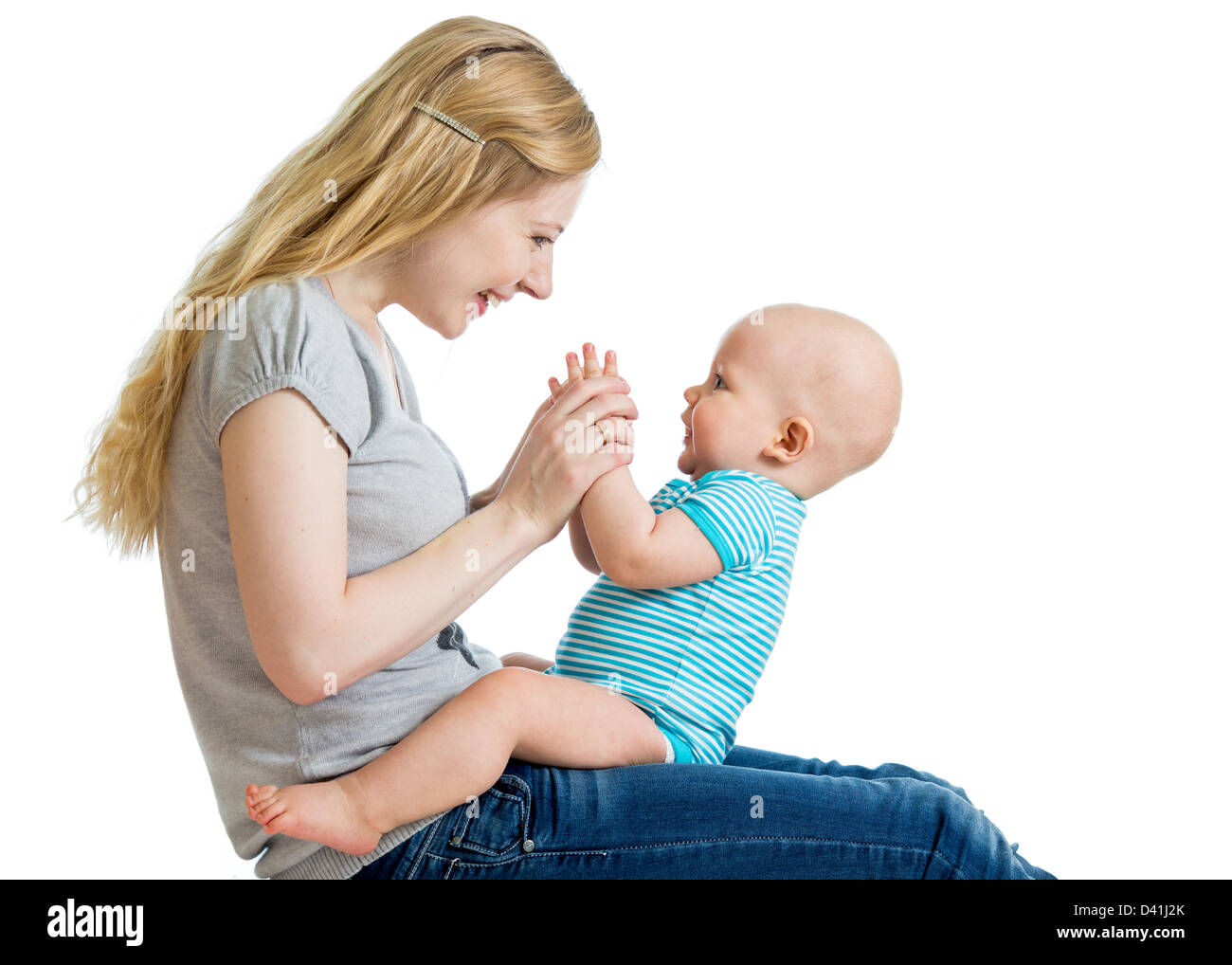 cute mother and baby having fun Stock Photo - Alamy