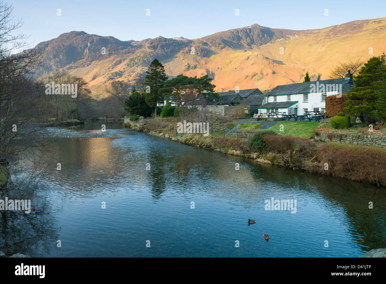 Grange bridge over River Derwent, Cumbria, Lake District, England, UK ...