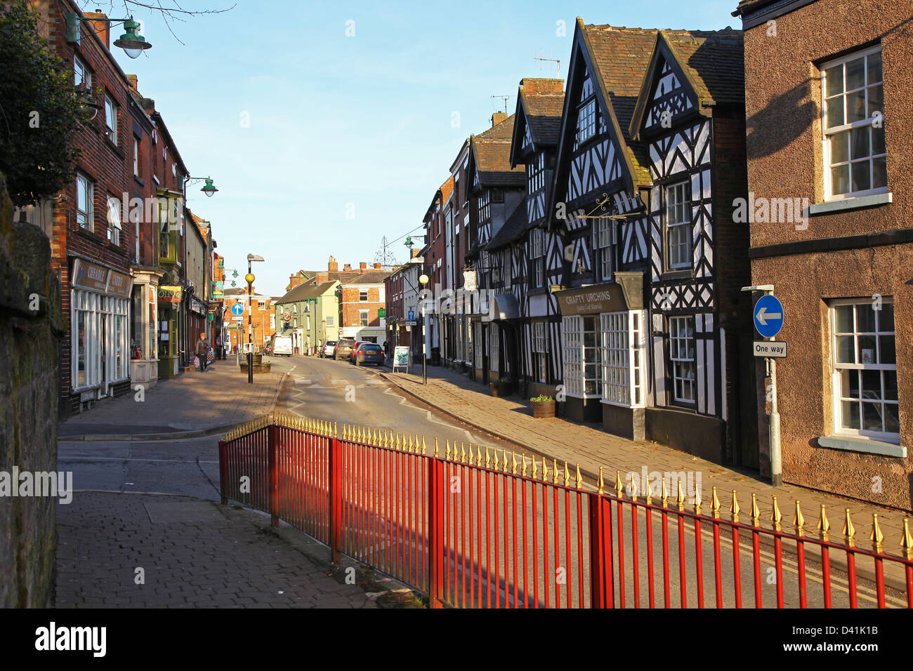 The black and white Tudor House Tea Rooms in the High Street Cheadle ...