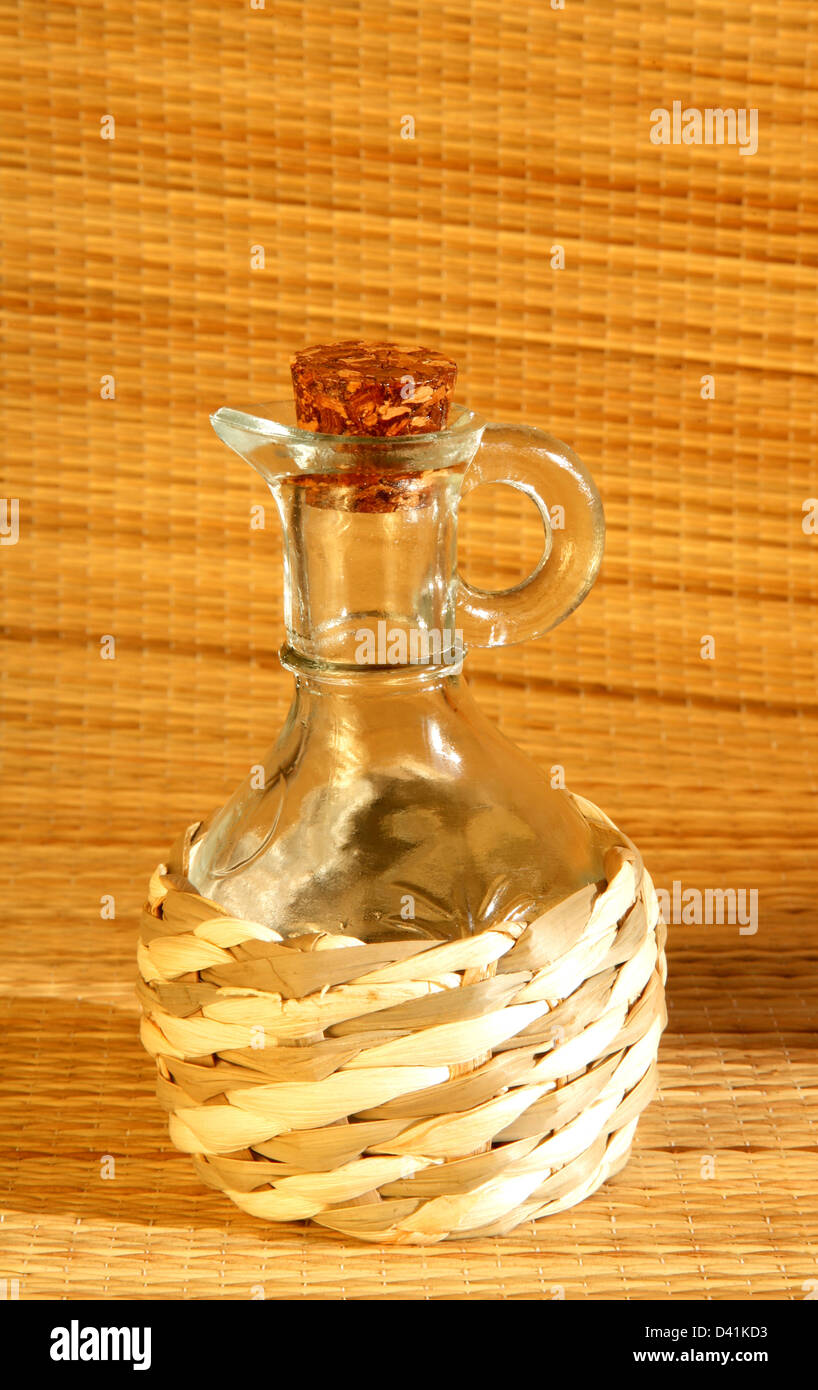 Jar with oil isolated Stock Photo - Alamy