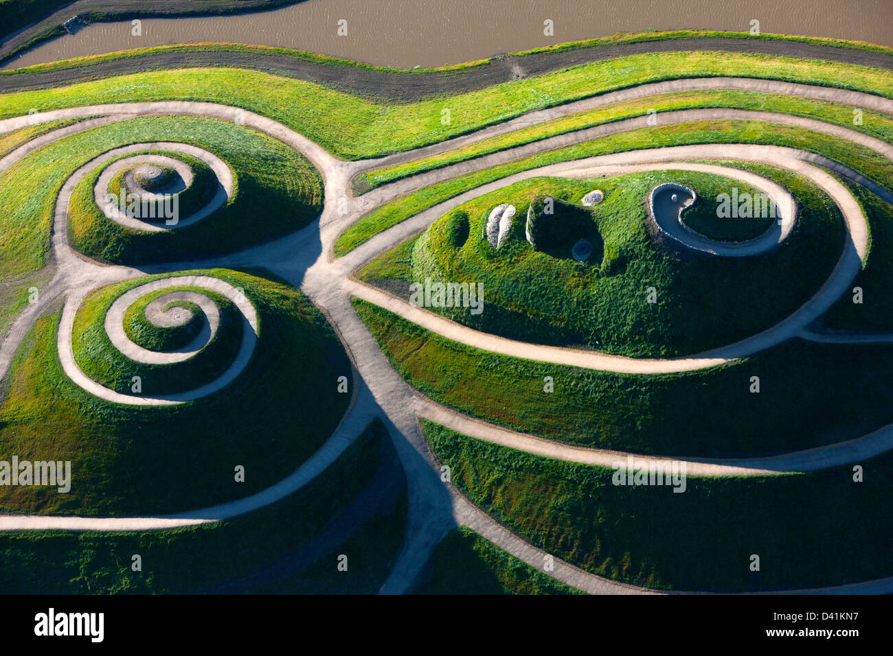 Aerial view northumberlandia near cramlington hi-res stock photography ...
