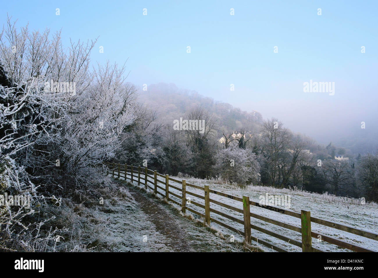 Cold and Misty in Matlock Bath Stock Photo - Alamy