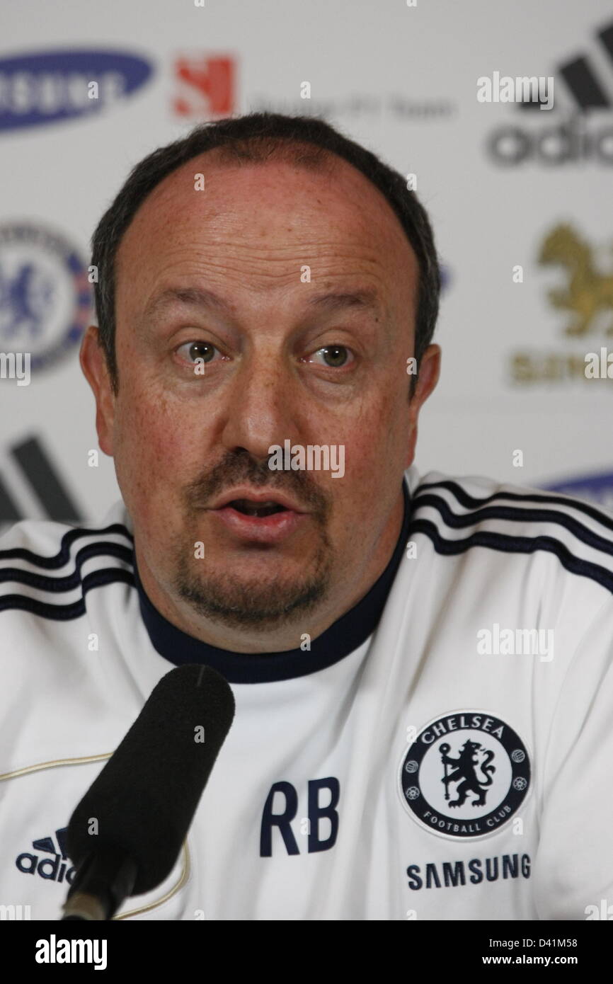 Rafa Benitez (Spain) Chelsea Football manager chats to media pre- match ...
