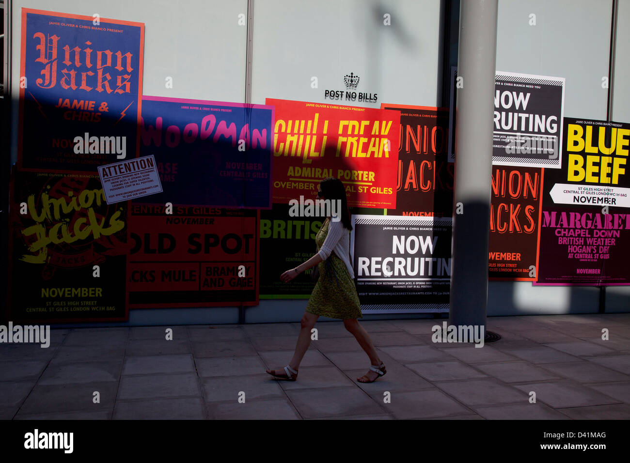 Post No Bills sign is totally ignored on a building in London as ...