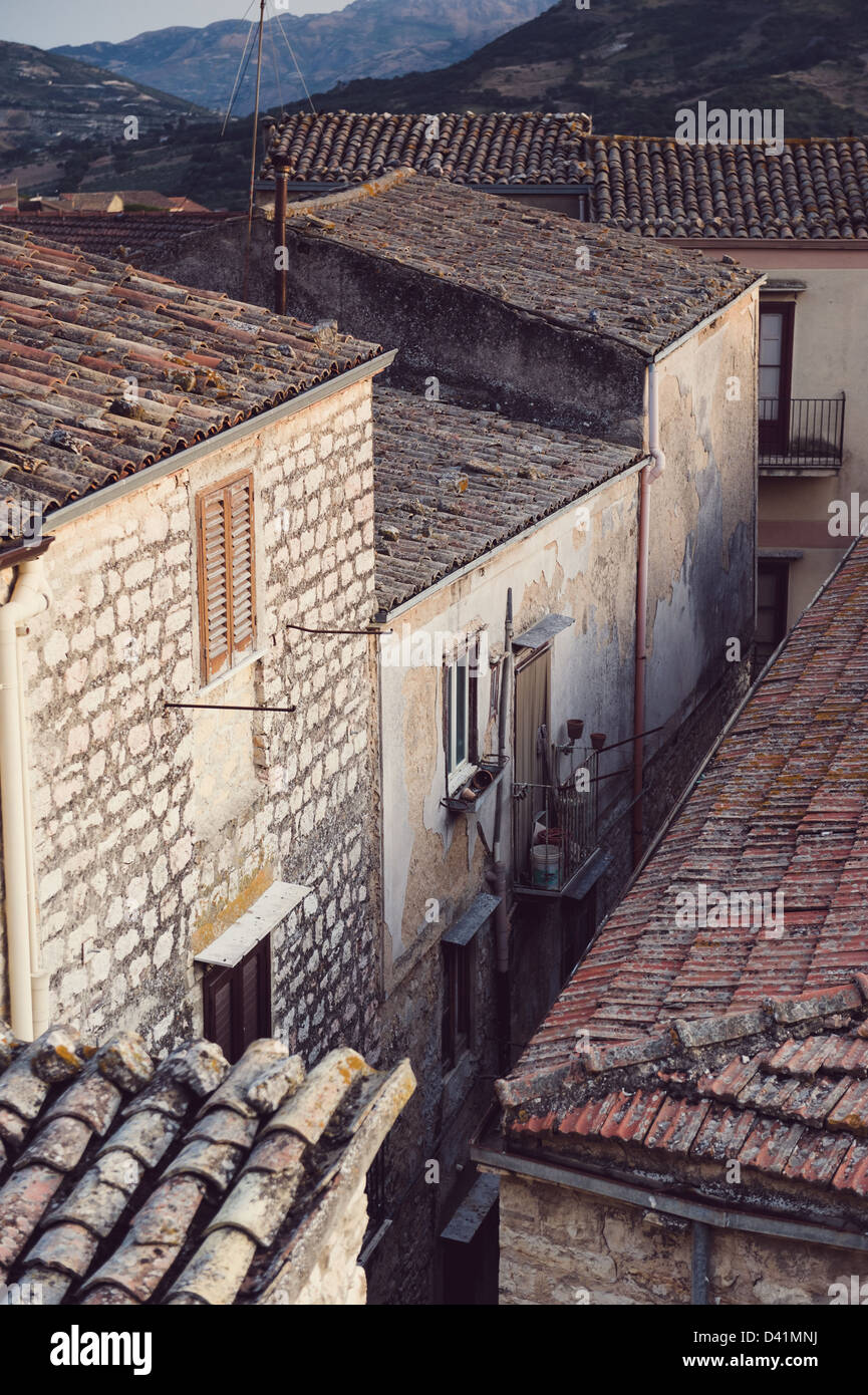 roofs Bisacquino, Sicily (Italy Stock Photo - Alamy