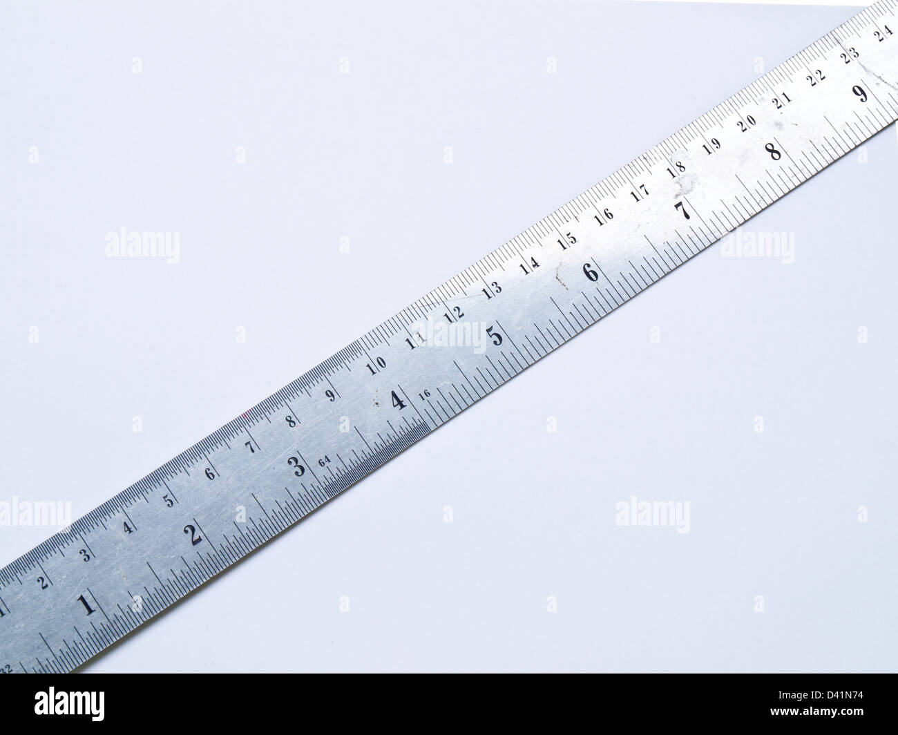 A used stainless steel ruler isolated on white background Stock Photo ...