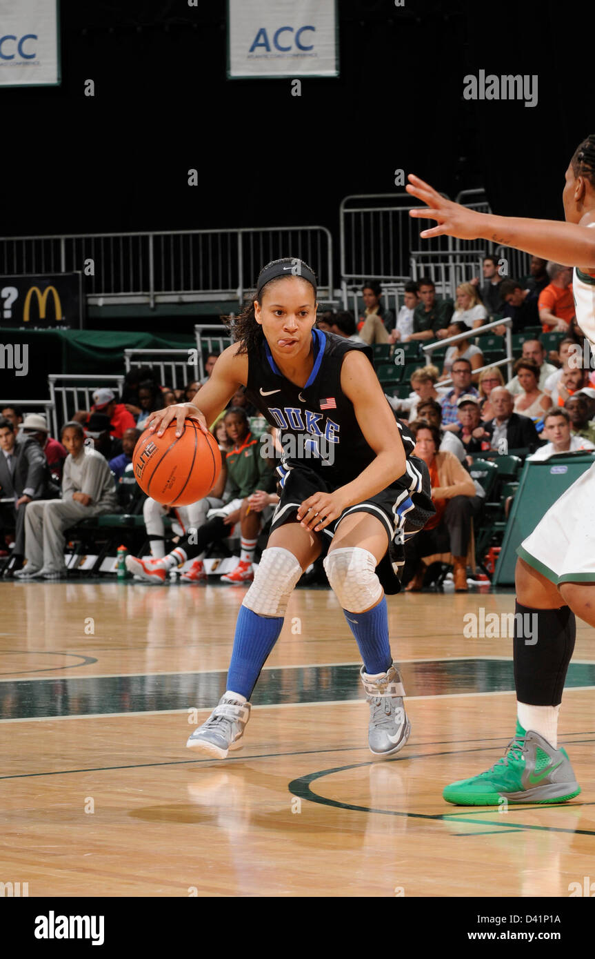 February 28, 2013: Chloe Wells #4 of Duke in action during the NCAA ...