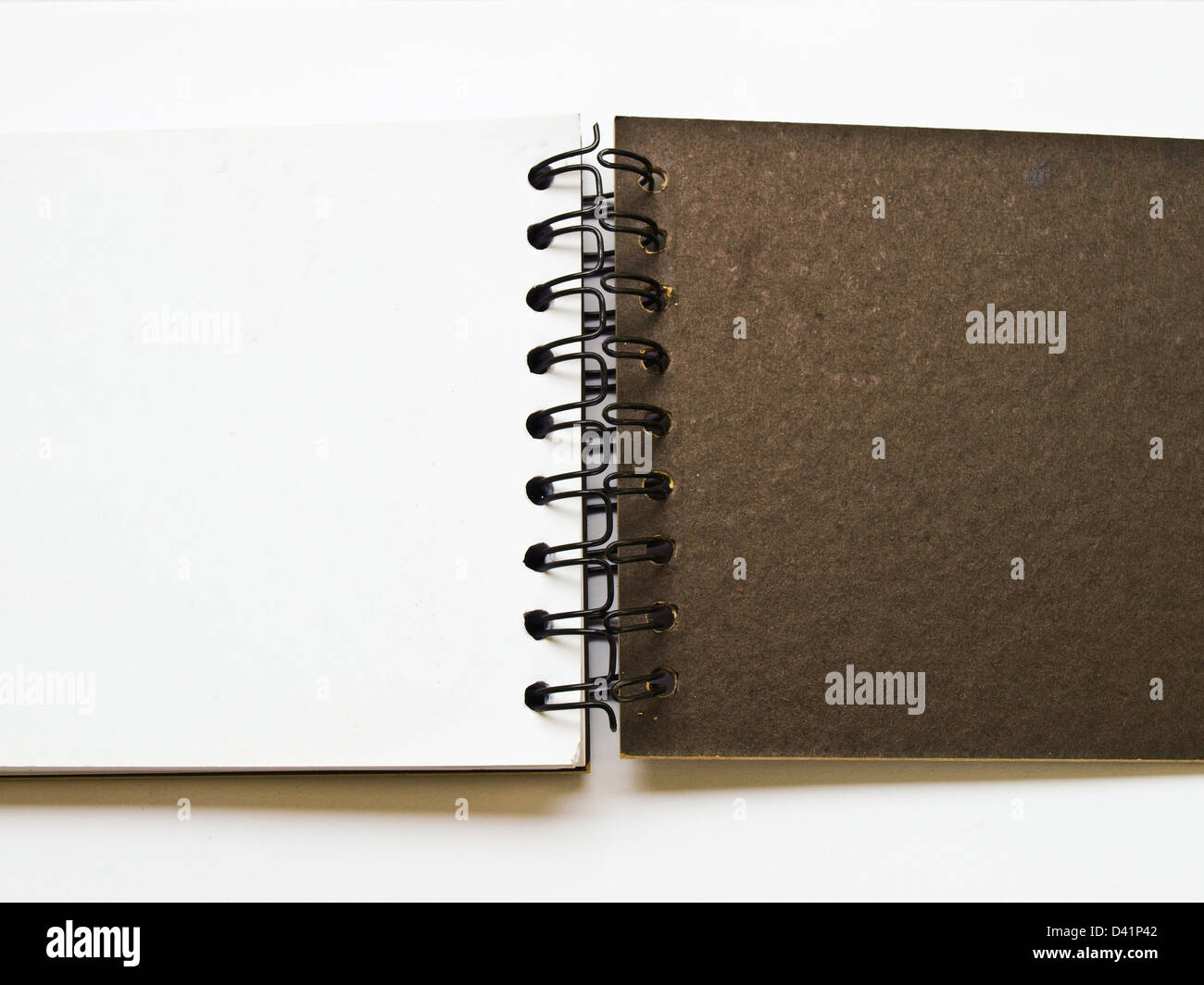 open spiral binding notebook Stock Photo - Alamy