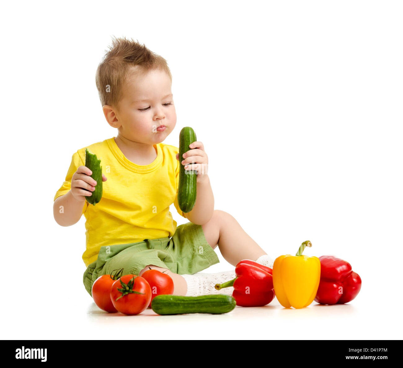kid eating healthy food Stock Photo - Alamy