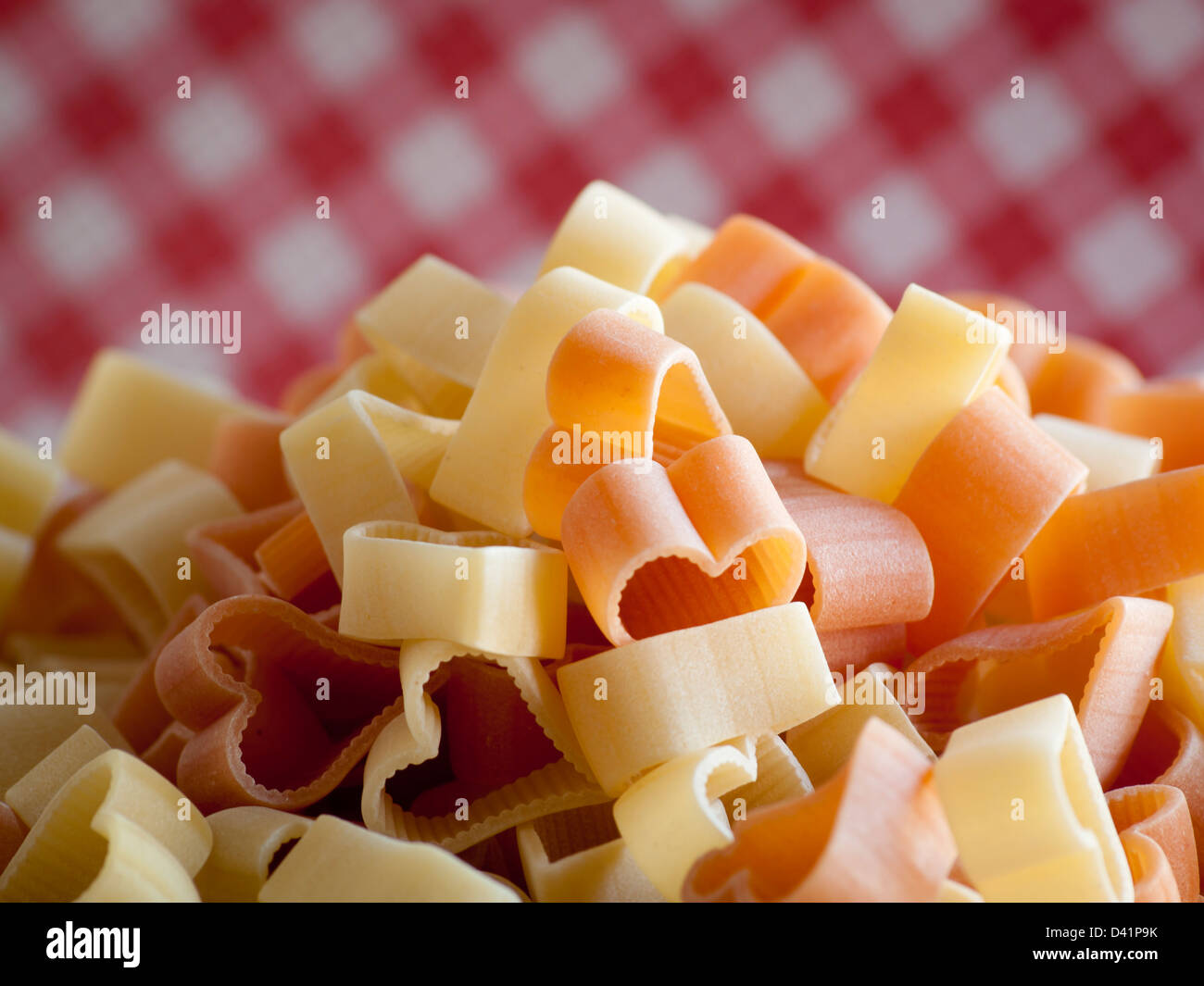 Heart shaped noodles for Valentine's Day Stock Photo - Alamy