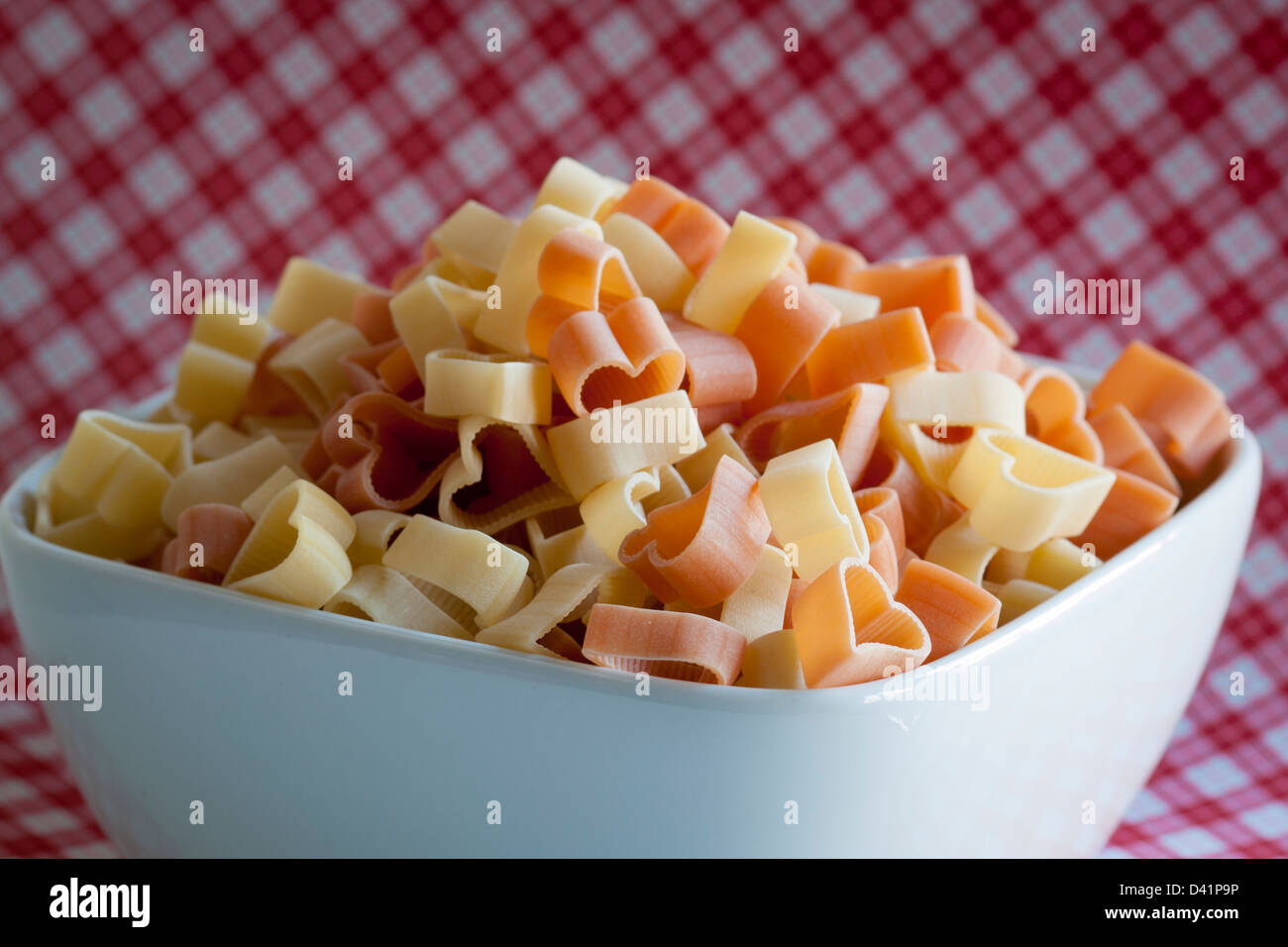 Heart shaped noodles for Valentine's Day Stock Photo - Alamy