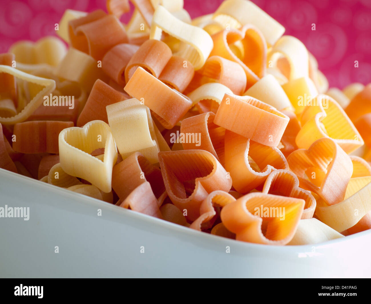 Heart shaped noodles for Valentine's Day Stock Photo - Alamy