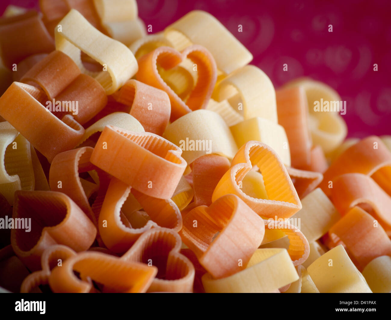 Heart shaped noodles for Valentine's Day Stock Photo - Alamy