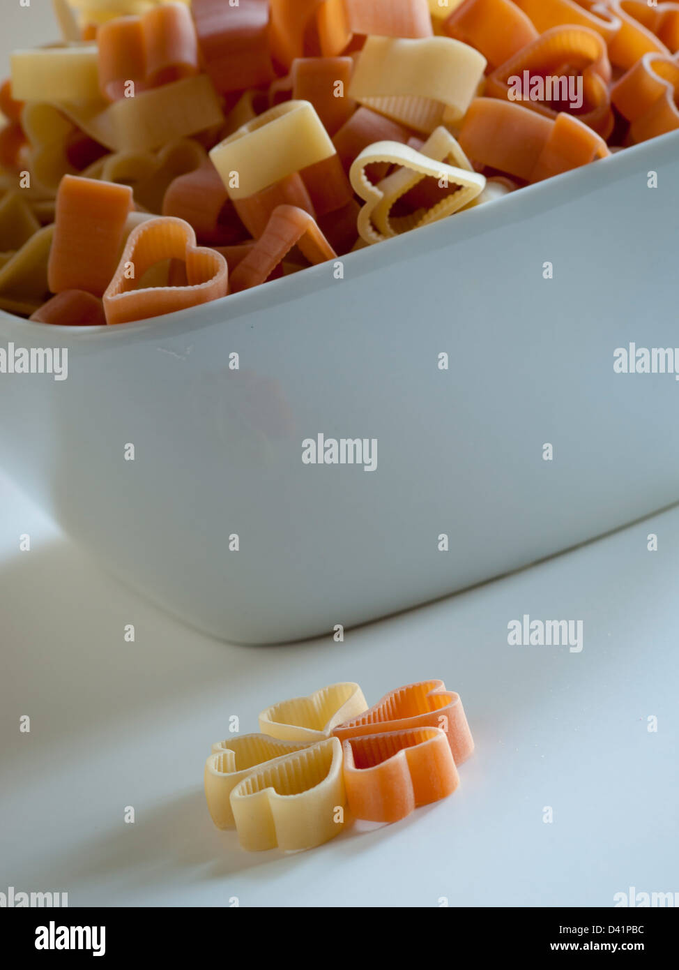Heart shaped noodles for Valentine's Day Stock Photo - Alamy