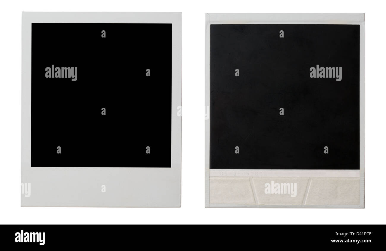 polaroid photo frame both sides isolated on white Stock Photo - Alamy