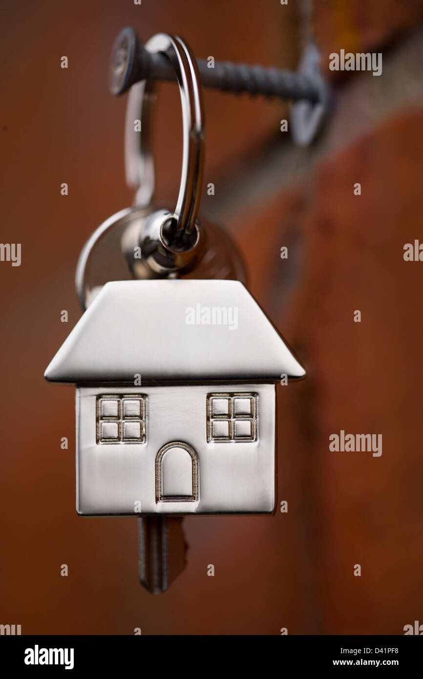 keys hanging in front of house Stock Photo - Alamy