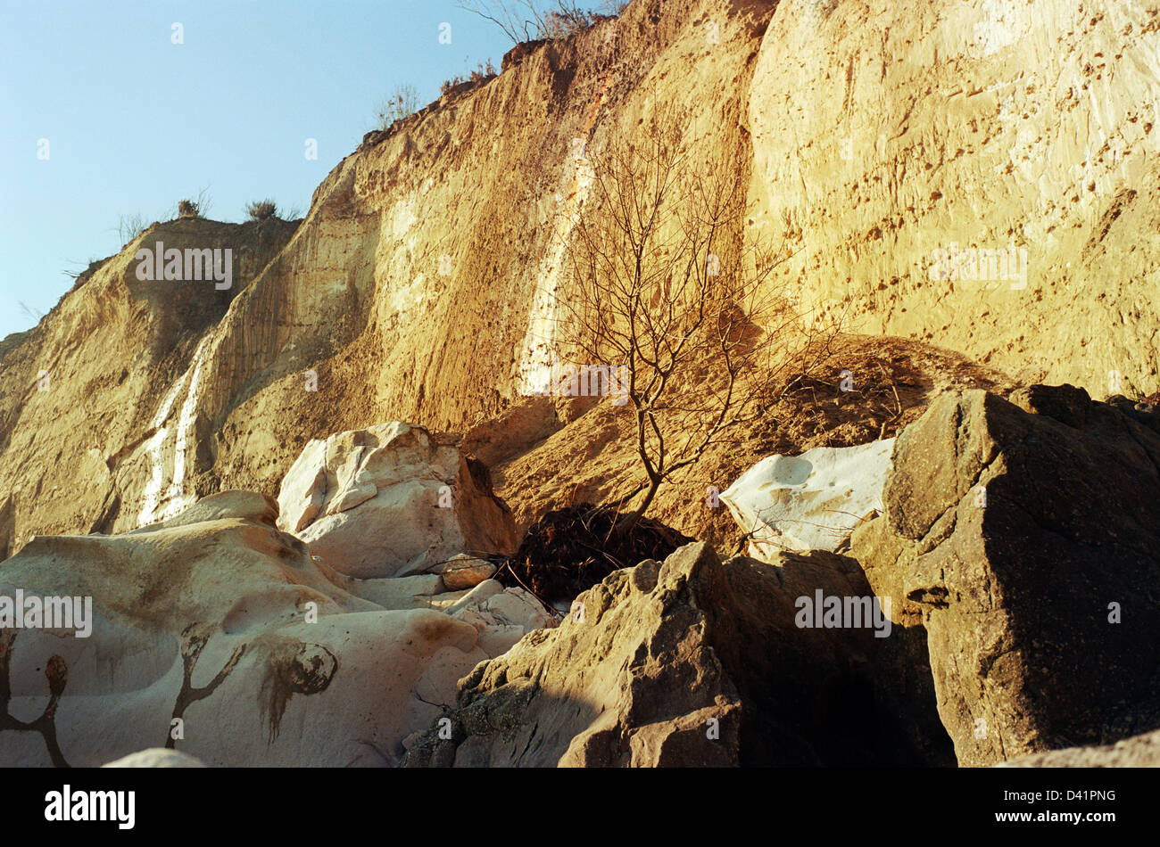 Cliffs and rockfall, Normandy, France Stock Photo - Alamy