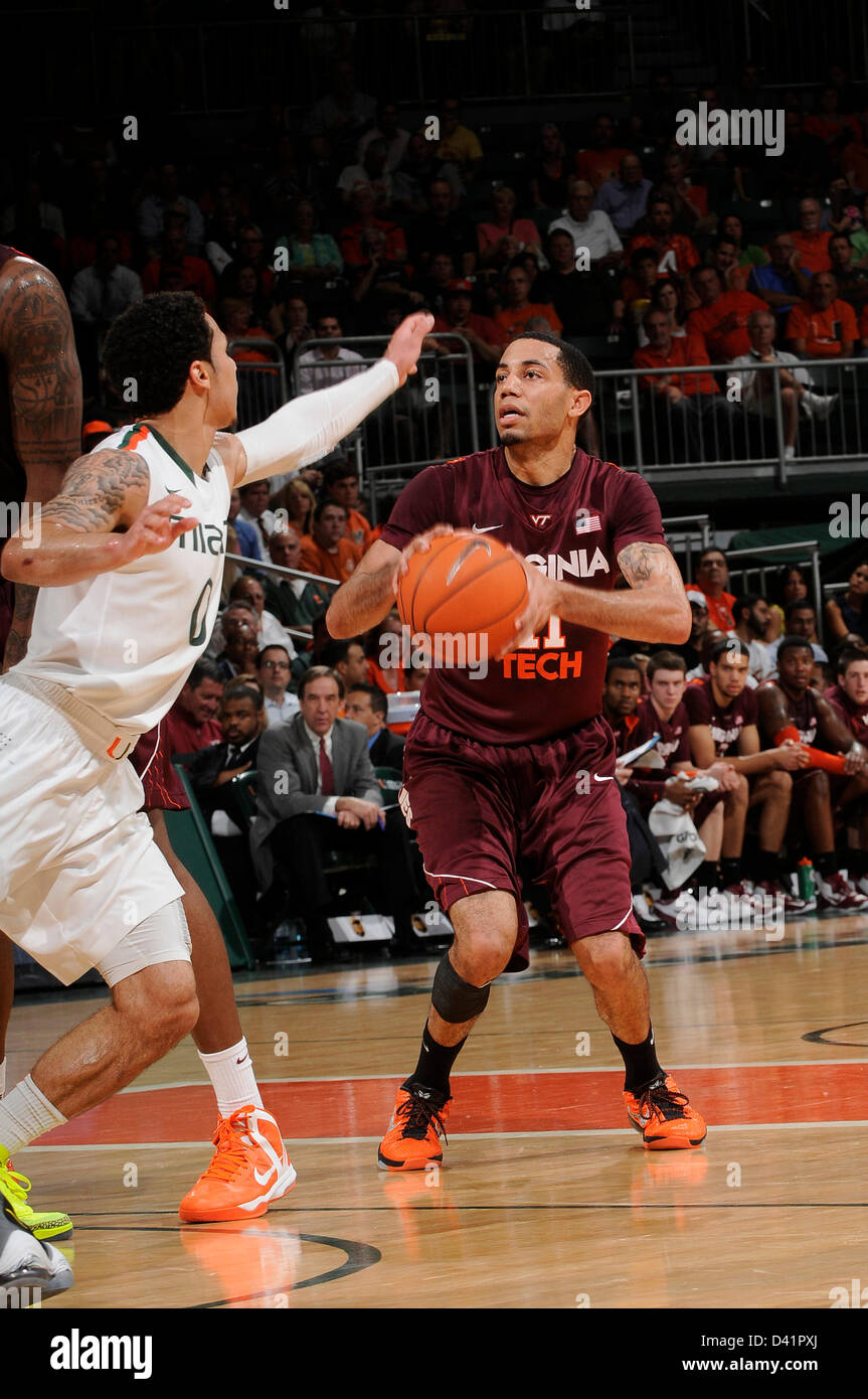 February 27, 2013: Erick Green #11 of Virginia Tech in action during ...