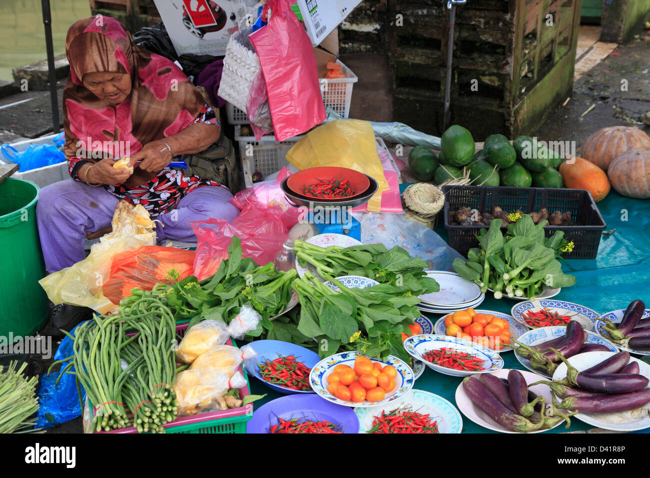 Brunei, Bandar Seri Begawan, Tamu Kianggeh, market Stock Photo - Alamy