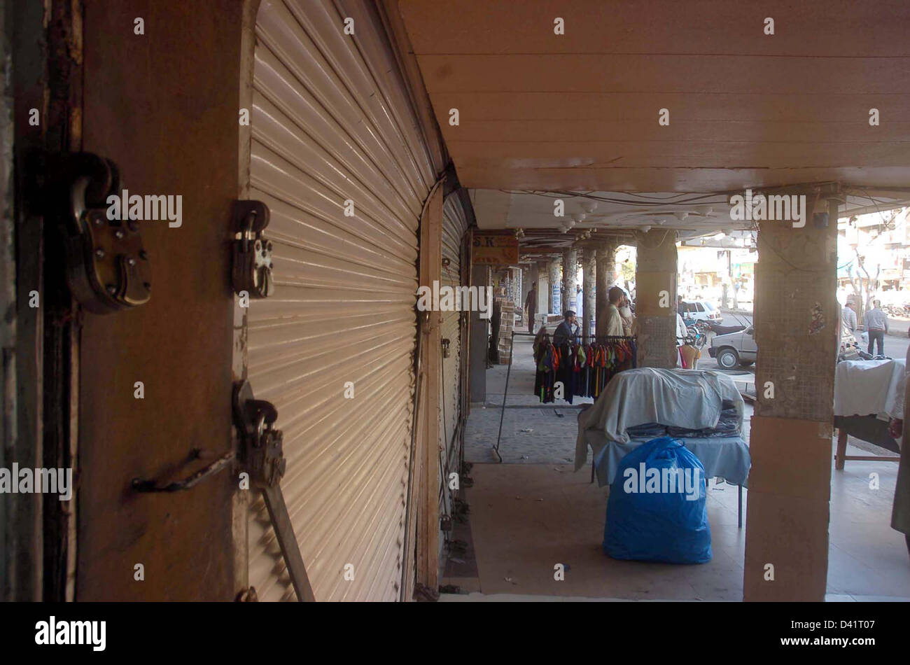 Shops seen closed after killing of a shopkeeper by extortion mafia ...