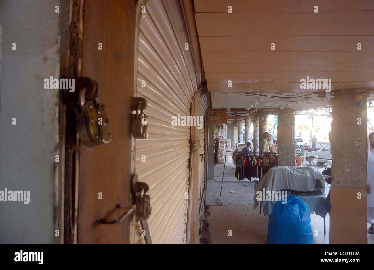 Shops seen closed after killing of a shopkeeper by extortion mafia ...