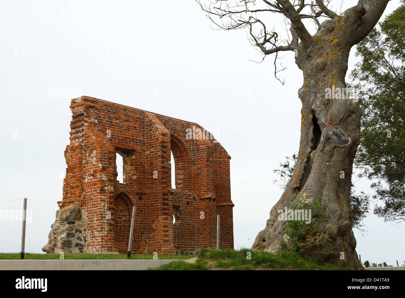 Hoff on the Baltic Sea, Poland, Ruins of St. Nicholas Church Stock ...