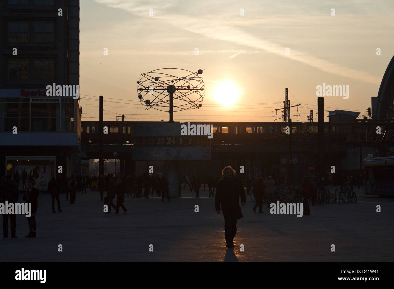 Berlin, Germany, sunset at Alexanderplatz Stock Photo - Alamy
