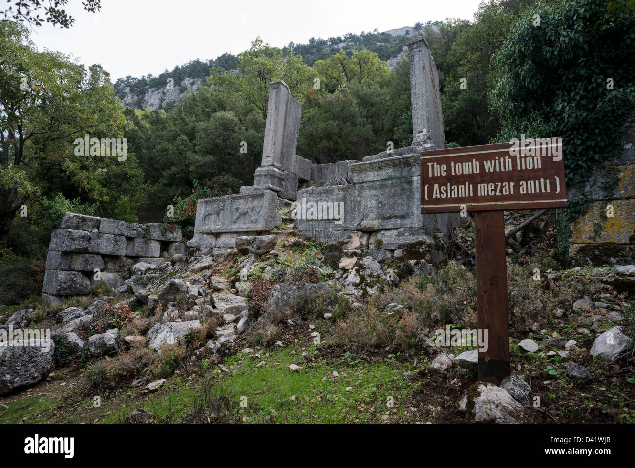 The ruins of the ancient mountain top city of Termessos near Antalya in ...