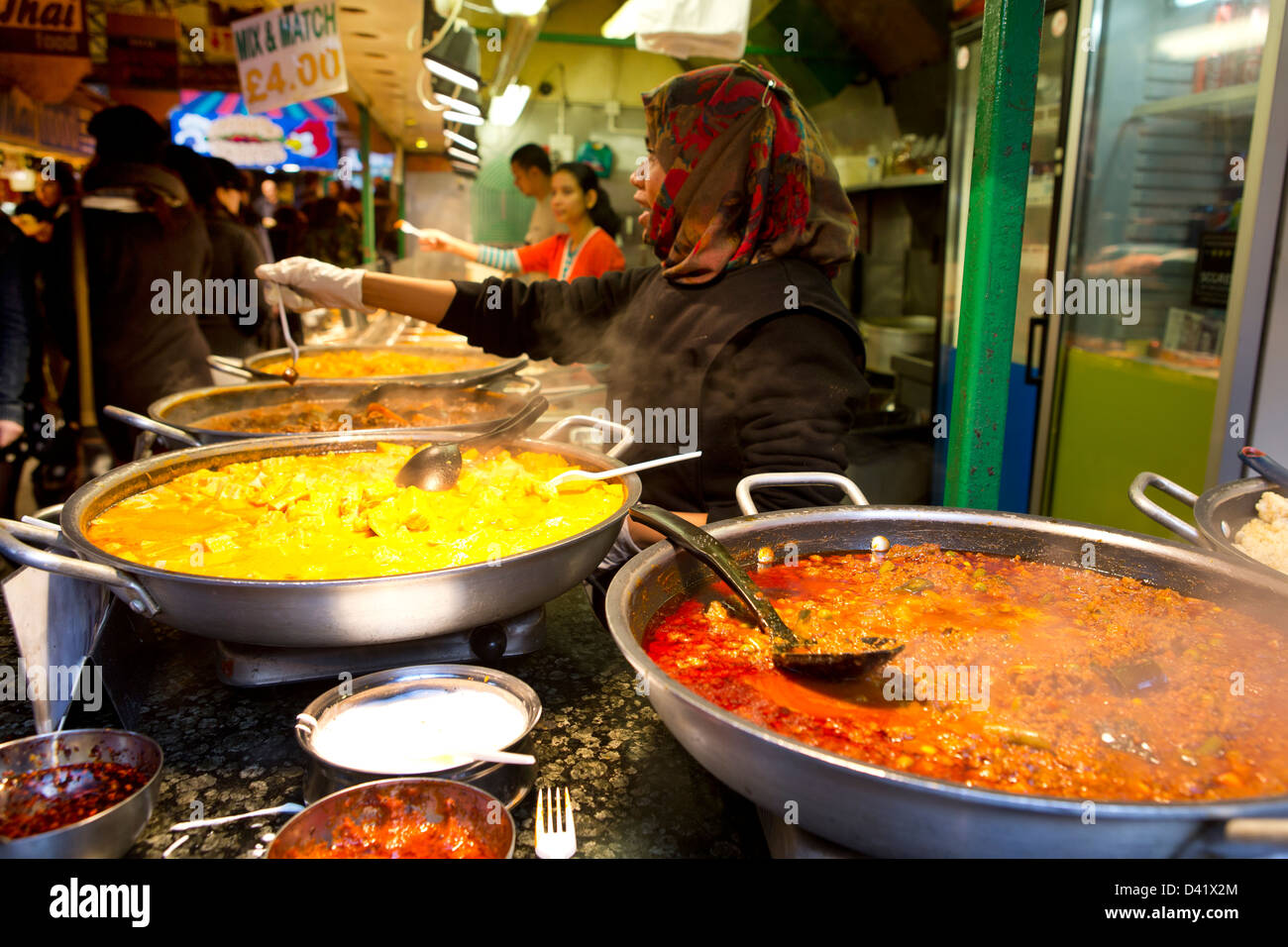 The food stalls in Camden town market. Camden Lock Stock Photo - Alamy