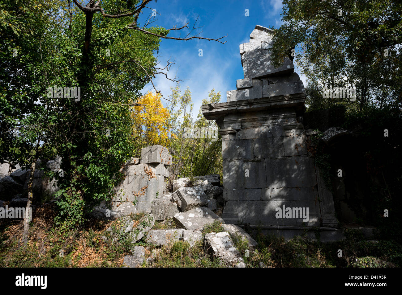 The ruins of the ancient mountain top city of Termessos near Antalya in ...