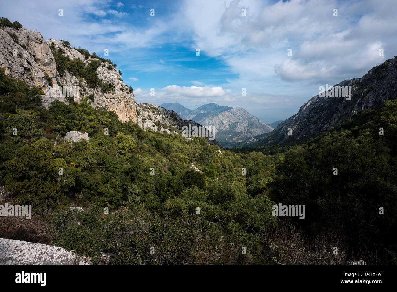 The ruins of the ancient mountain top city of Termessos near Antalya in ...