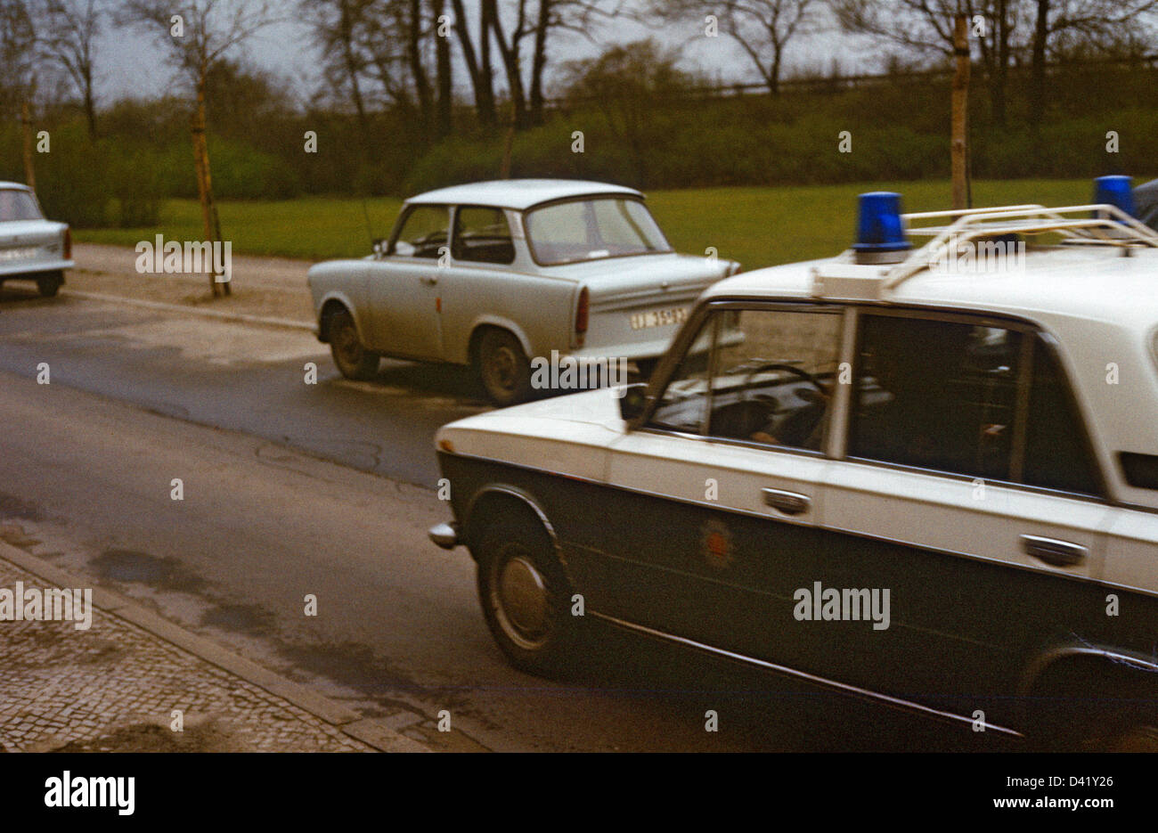 Berlin, German Democratic Republic, the People's cars police drive ...