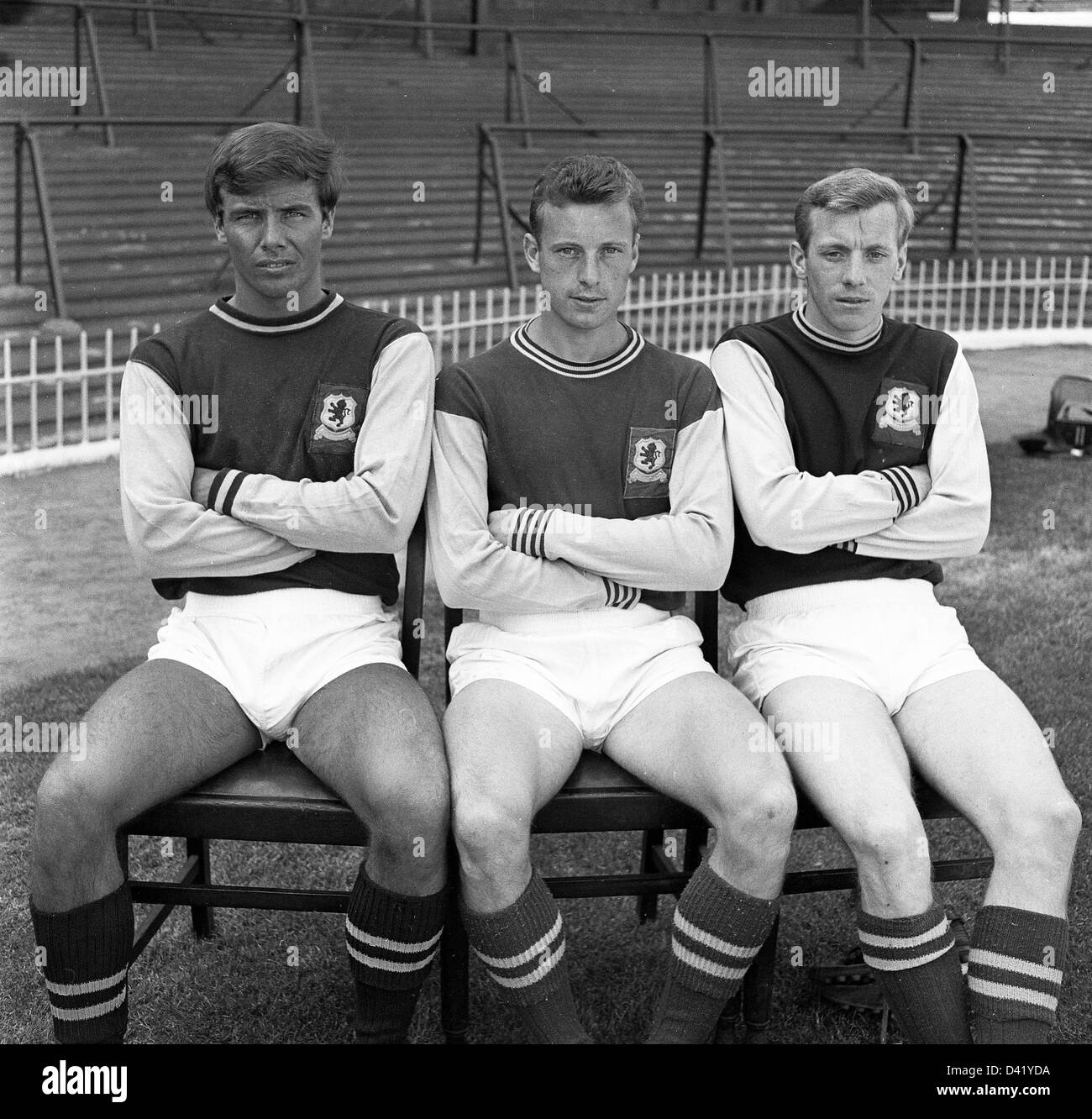 Aston Villa FC footballers LtoR Michael Tindall, Harry Burrows, Alan ...
