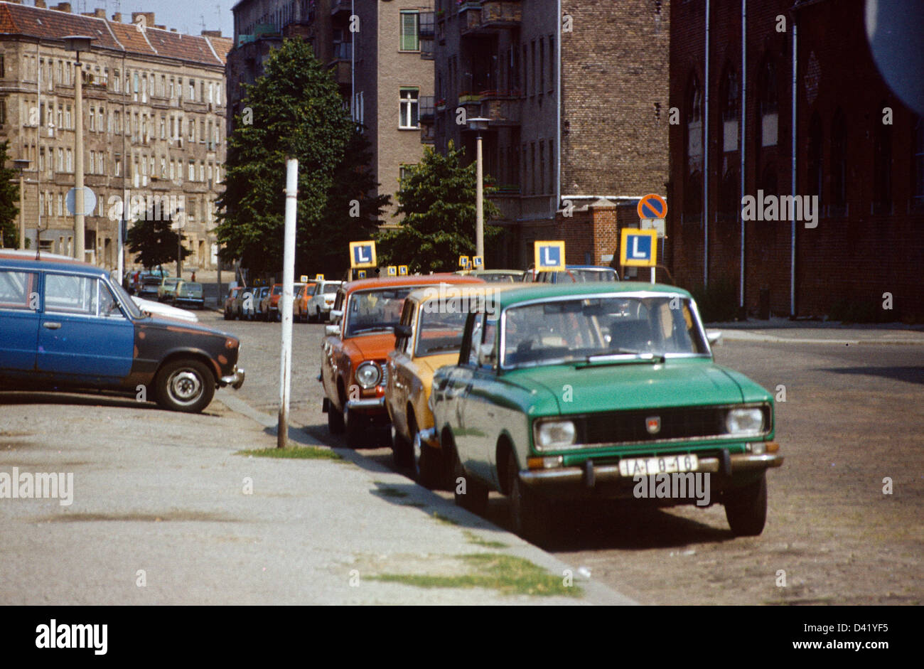 Berlin, GDR, car driving school in Mielerstrasse Stock Photo - Alamy