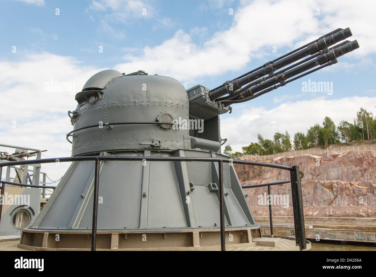 Twin 30 mm AK-230 Nikolayev cannon mounted in a turret of the minelayer ...