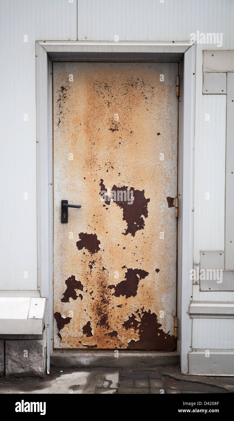 Old rusted locked door background texture Stock Photo - Alamy
