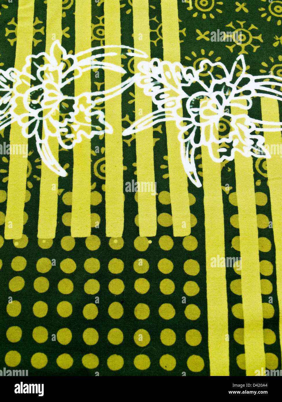 Floral green batik from Yogyakarta, Indonesia Stock Photo - Alamy