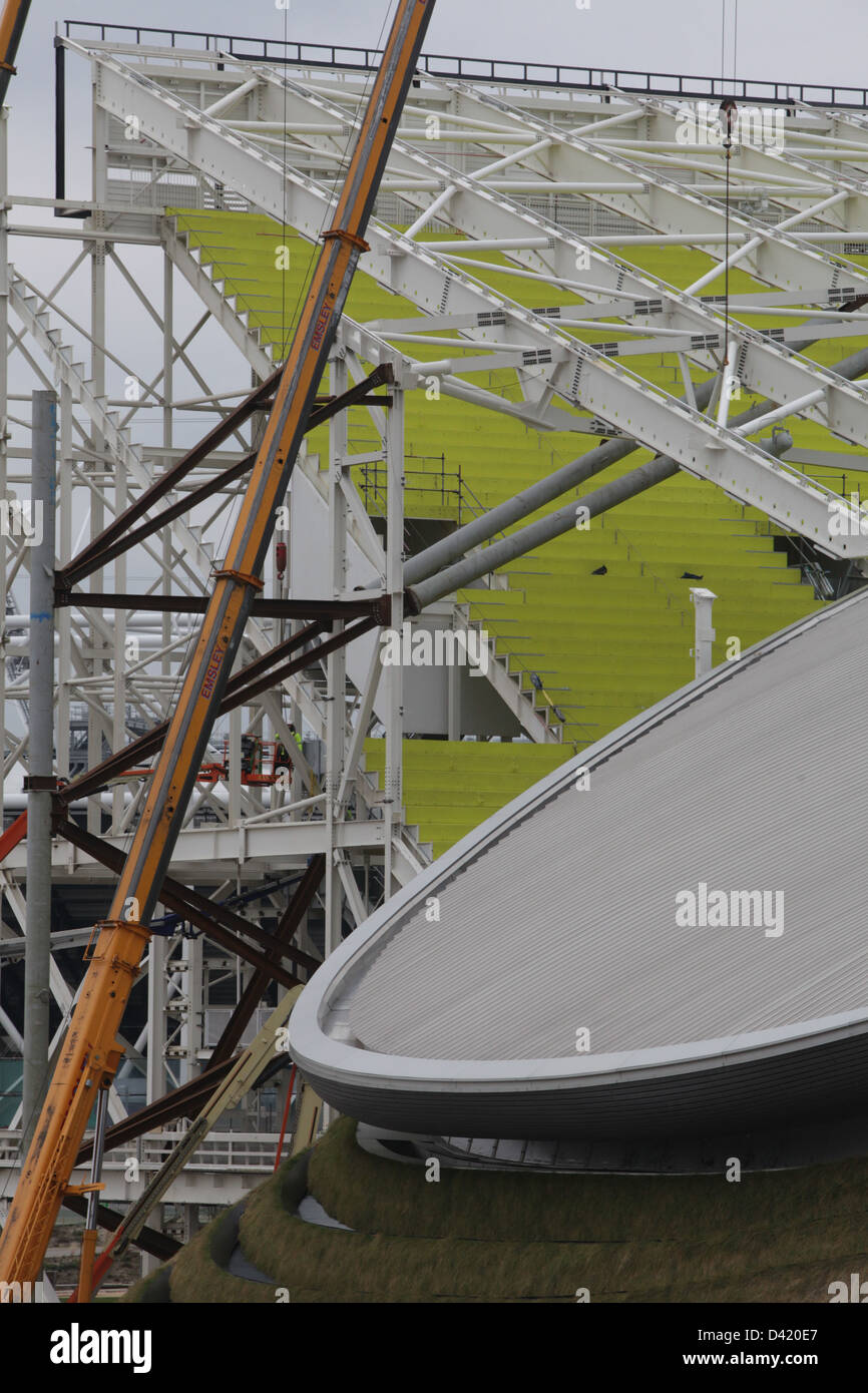 LONDON OLYMPIC PARK REGENERATION.THE AQUATICS CENTRE BEING REBUILT ...