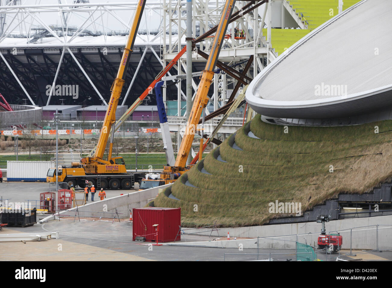 LONDON OLYMPIC PARK REGENERATION.THE AQUATICS CENTRE BEING REBUILT ...